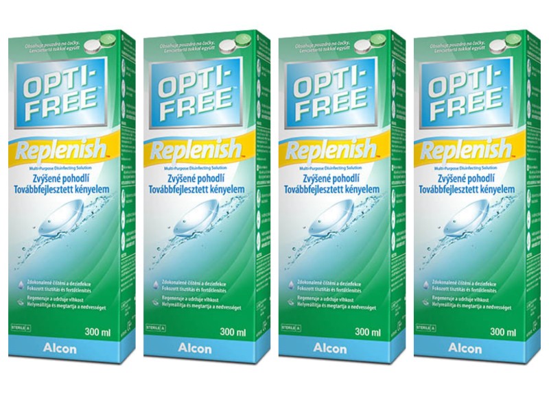 OPTI-FREE RepleniSH 4 x 300 ml with cases – Contact lens solutions ...